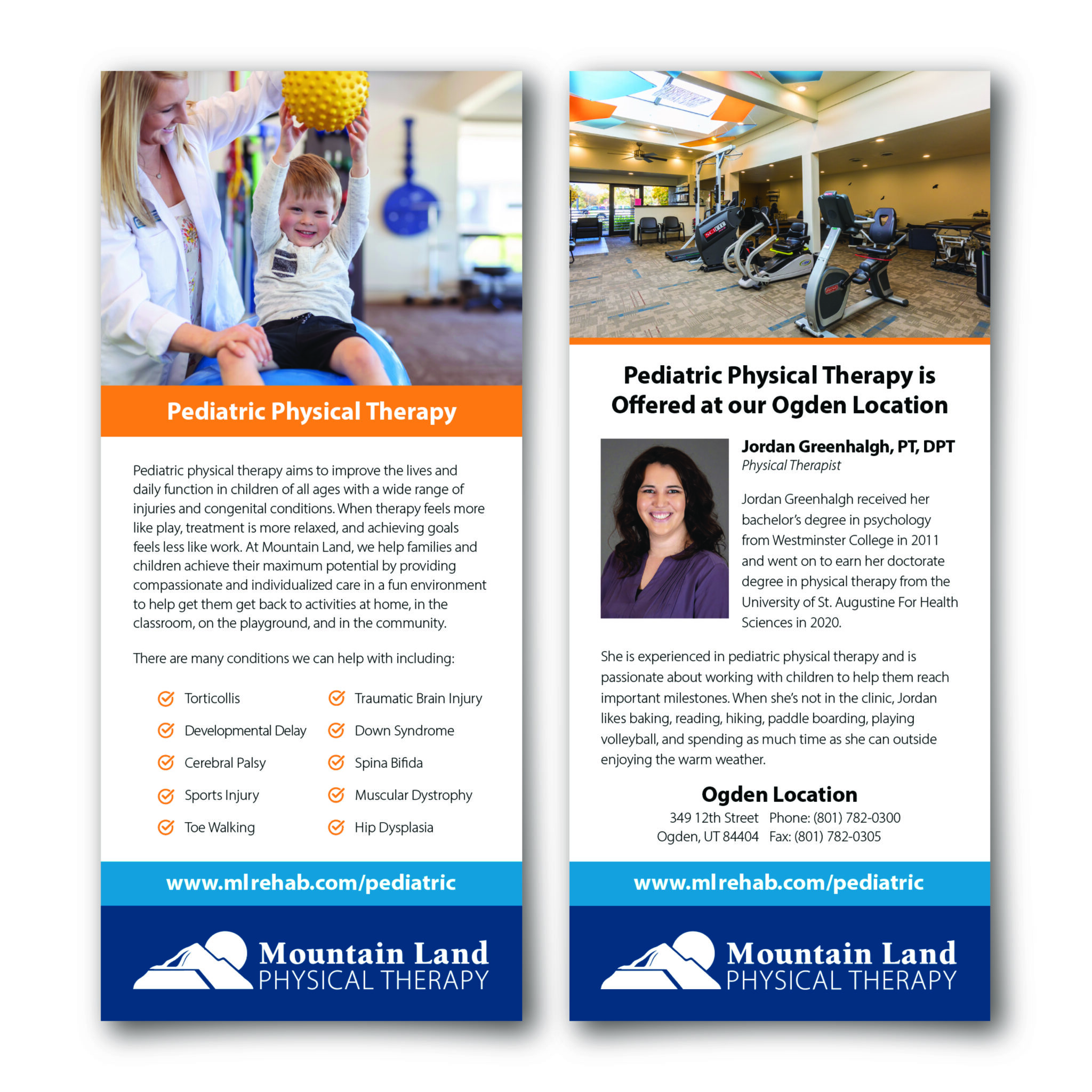 Pediatric Physical Therapy Rack Card – Marketing Hub
